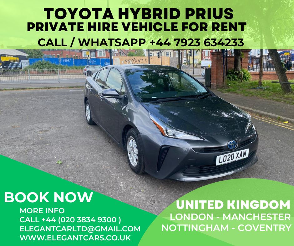 Private Hire Vehicle Toyota Hybrid Prius PHV Car for Rent in UK with ...