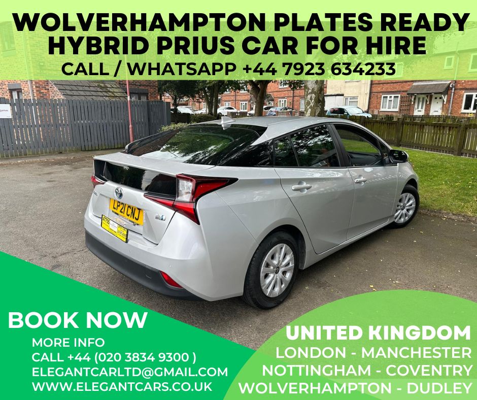 Toyota Hybrid Prius Wolverhampton Plated PHV Taxi Car for Rent / Hire ...